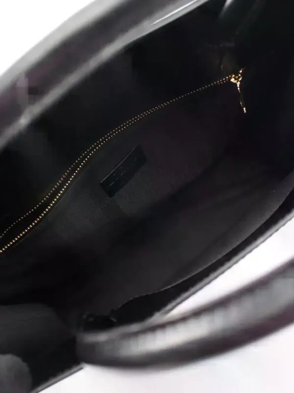 Loewe Leather Satchel With Embossed Logo - Black