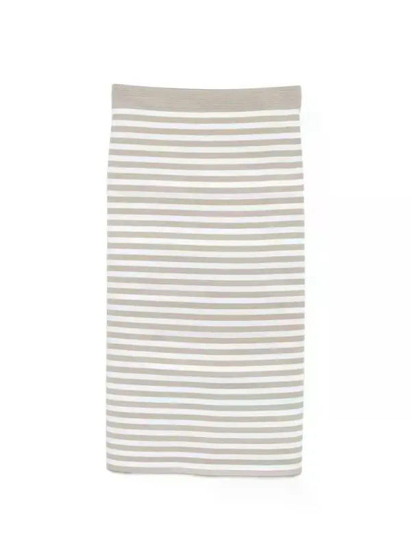 Max Mara Horizontal Stripe Pencil Skirt - Neutrals