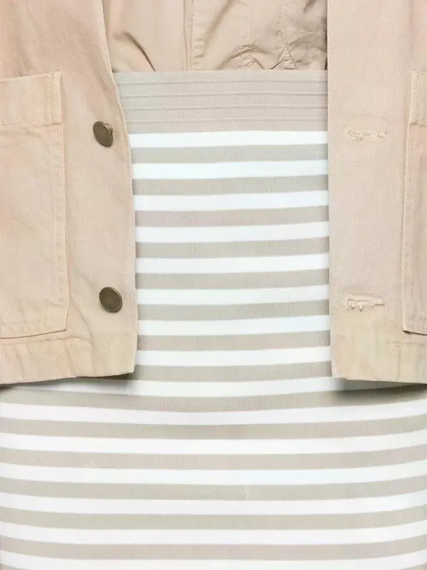 Max Mara Horizontal Stripe Pencil Skirt - Neutrals