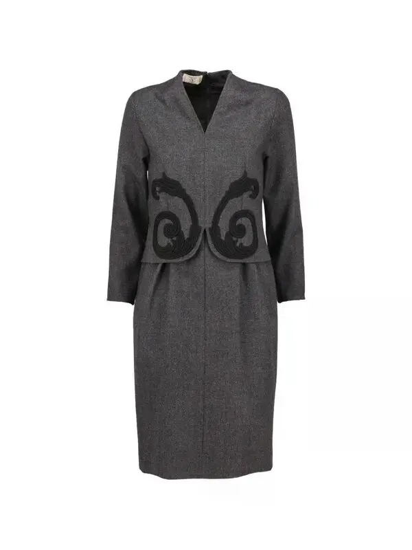 Valentino Garavani V-neck Midi Dress With Embroidery