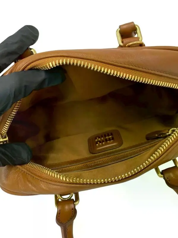 Miu Miu Calf Arcadie Tote Satchel - Brown