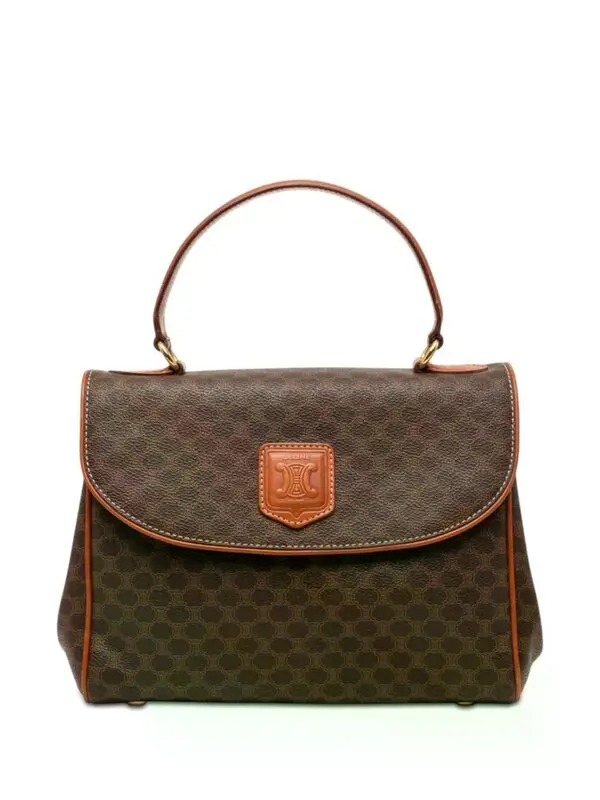 Celine Macadam Coated Canvas Handbag - Brown