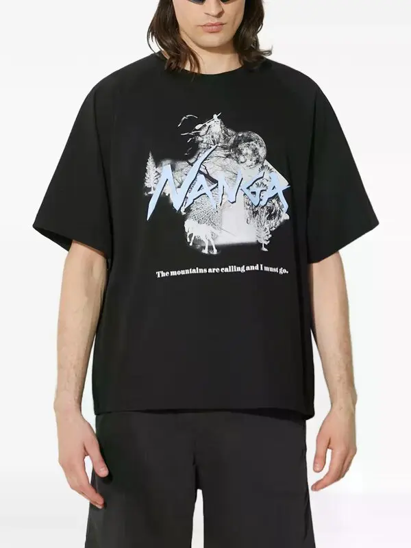 NANGA Graphic-print Raglan-sleeve T-shirt