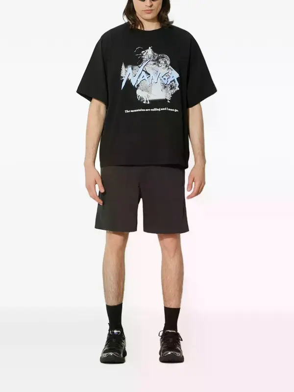 NANGA Graphic-print Raglan-sleeve T-shirt