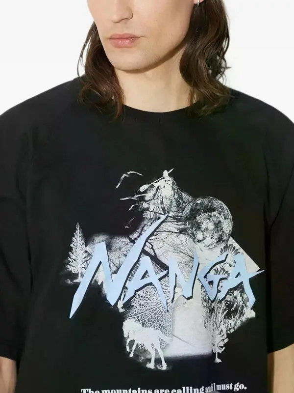 NANGA Graphic-print Raglan-sleeve T-shirt
