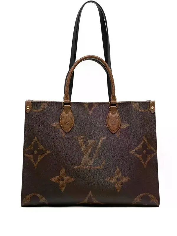 LOUIS VUITTON Monogram Reverse Giant Onthego Mm Satchel - Brown