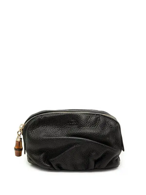 Gucci Calfskin Bamboo Cosmetic Pouch - Black