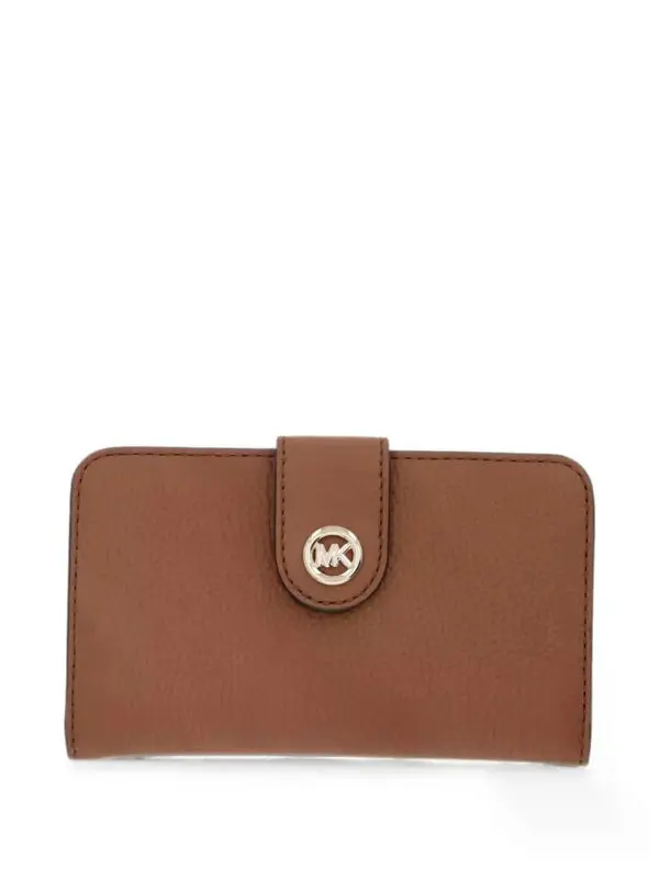 Michael Kors Logo-plaque Pebbled Wallet - Brown