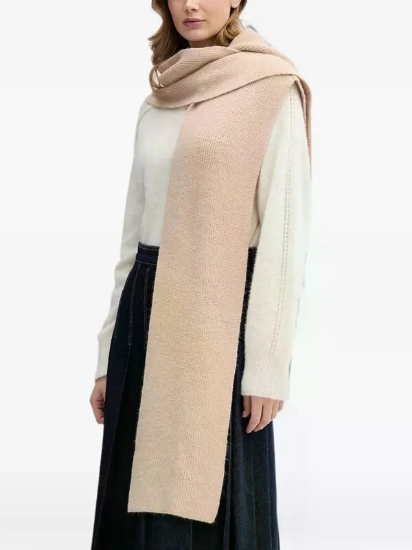 PEDRO DEL HIERRO Hooded Ribbed-knit Scarf - Neutrals