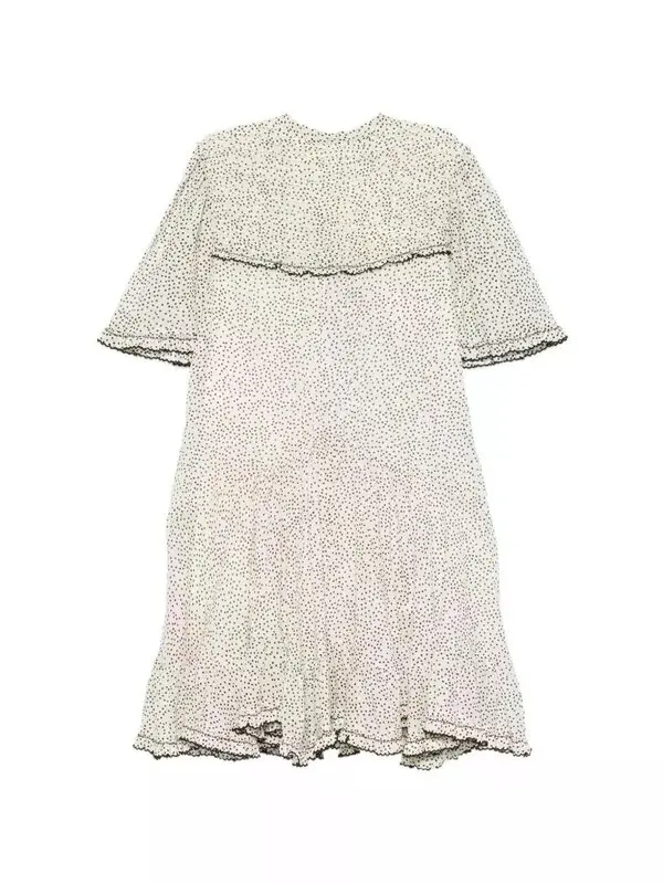 MARANT ETOILE Daynia Polka-dot Ruffled Mini Dress - Neutrals