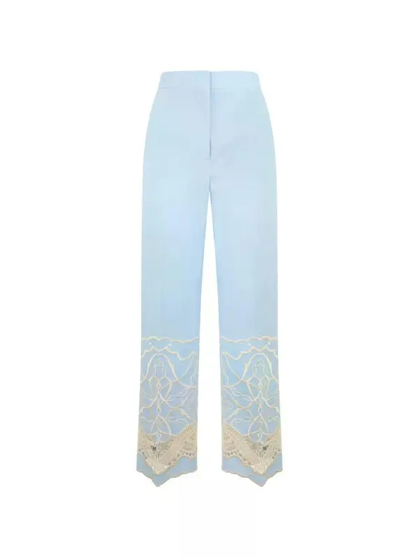 Alberta Ferretti Embroidered Straight-leg Trousers