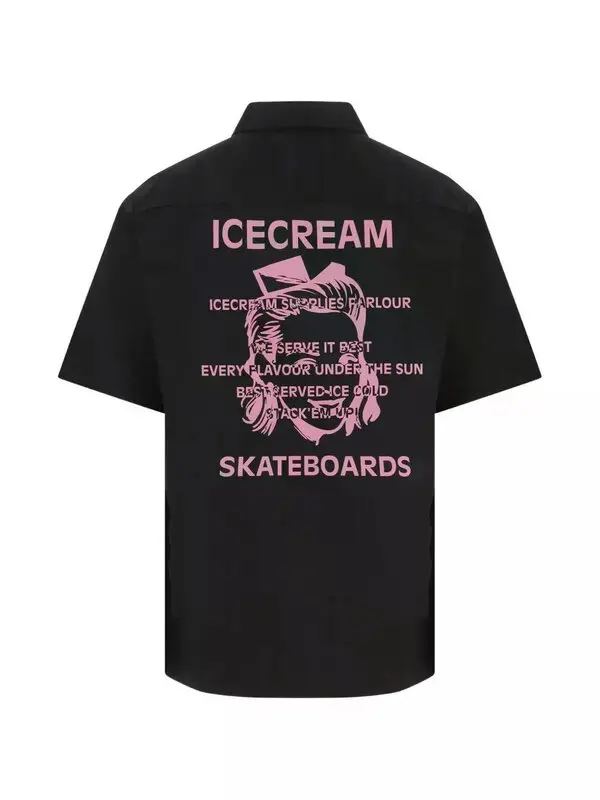 ICECREAM Half-zip Graphic-print Polo Shirt