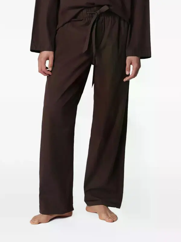 TEKLA Drawstring-waistband Pajama Pants - Brown