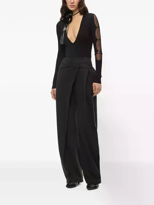 Pinko Ribbed Bodysuit With Cut-out Detailing And Sheer Panels
