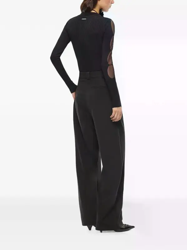 Pinko Ribbed Bodysuit With Cut-out Detailing And Sheer Panels