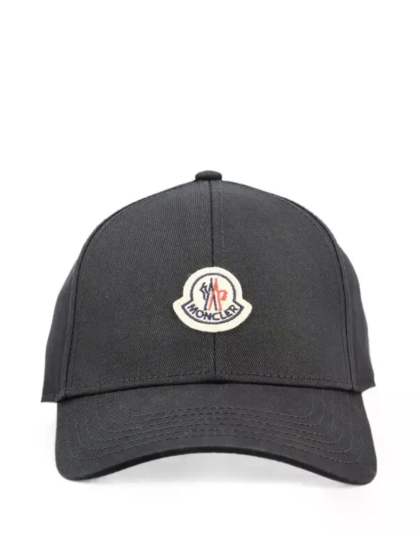 Moncler Baseball Cap With Logo Patch - Black
