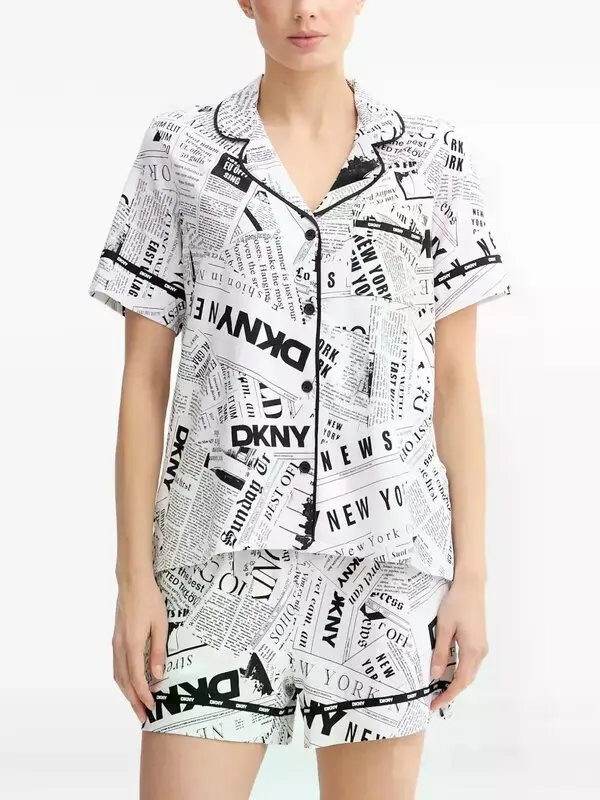 Dkny Newspaper-print Pajamas - White