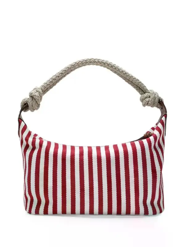 Miu Miu Striped Shoulder Bag With Rope Handle - Red
