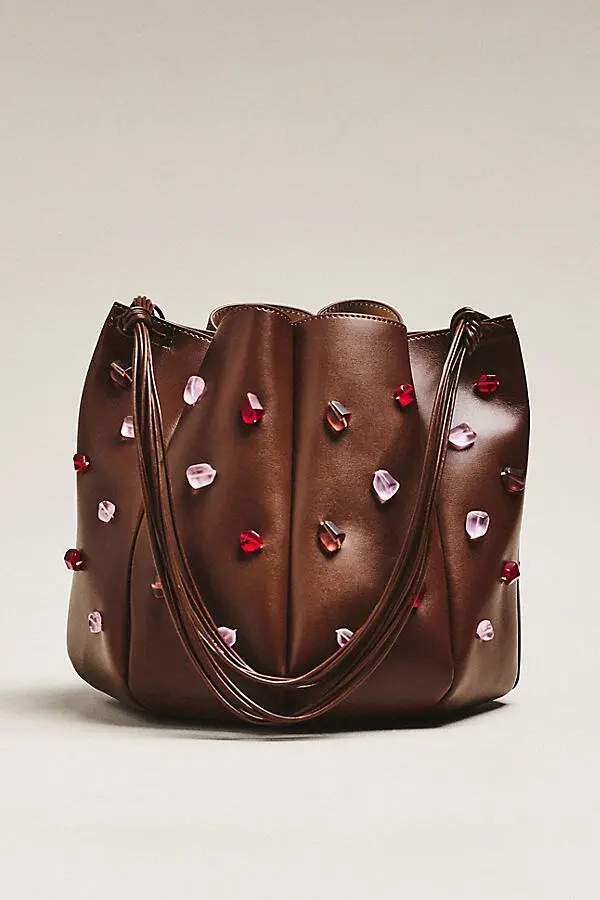 THE WOLF GANG Bomba Leather Shoulder Bag - Chocolate