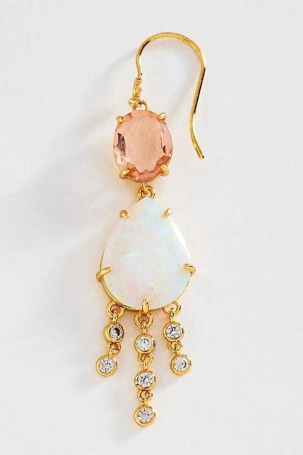 Anthropologie Stone Frge Drop Earrgs - Opal