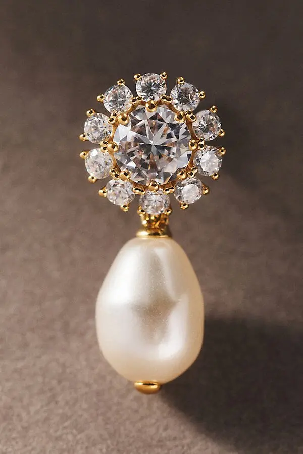 Nadri Sunflower Pearl Drop Earrgs