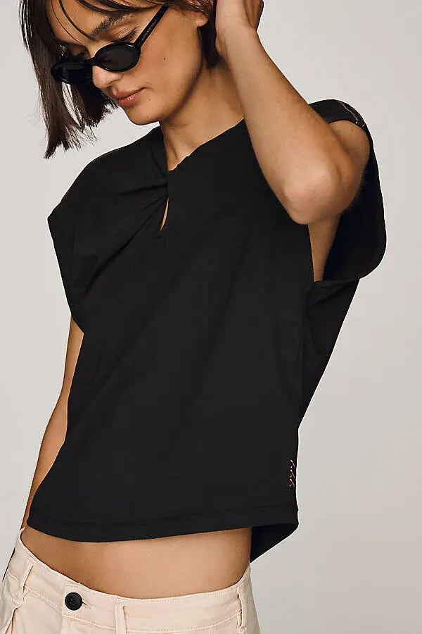 Scotch & Soda Cotton Keyhole Top - Meteorite