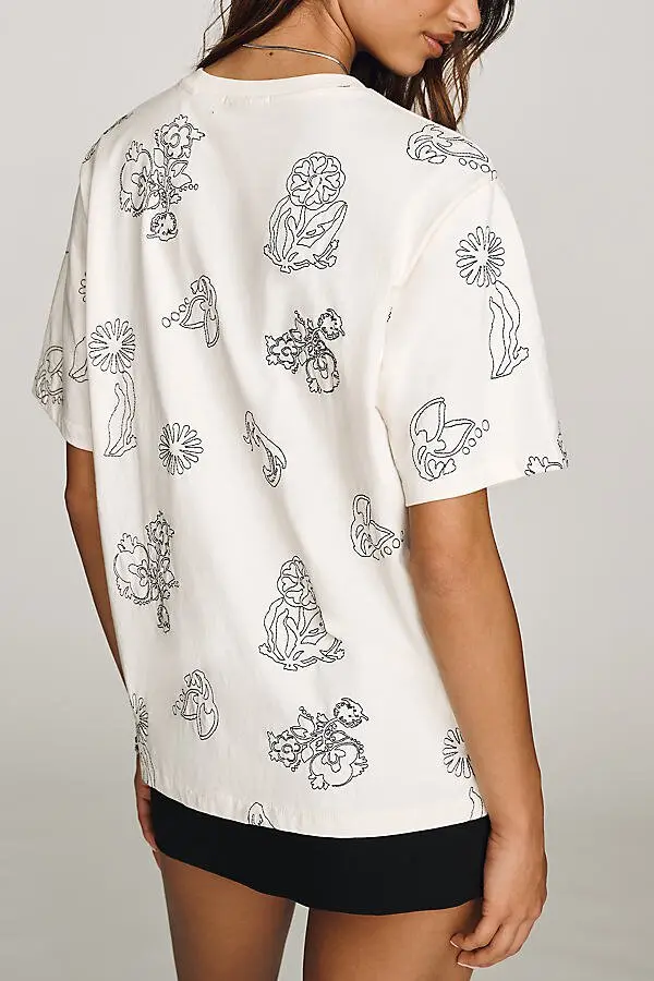 Scotch & Soda Cotton Embroidered Tee