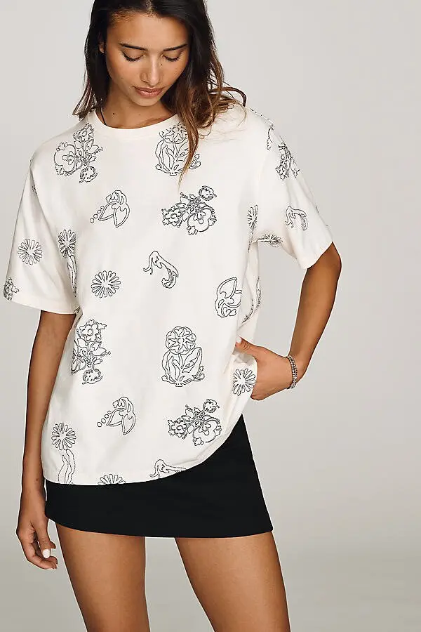 Scotch & Soda Cotton Embroidered Tee