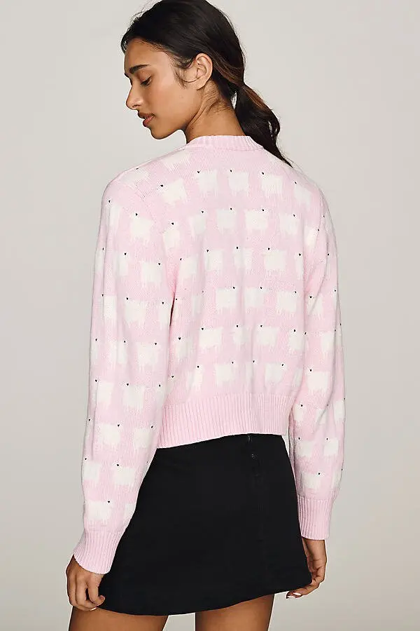 ROWING BLAZERS Cropped Graphic Print Crew Neck Sweater