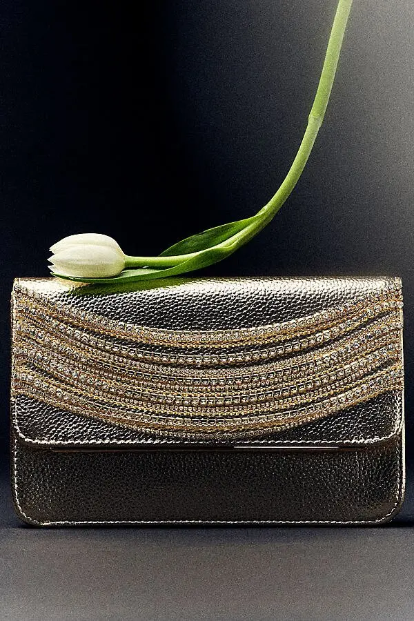 Badgley Mischka Jewel Draped Frge Clutch