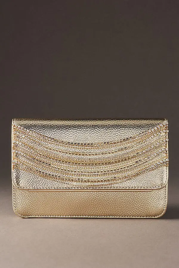 Badgley Mischka Jewel Draped Frge Clutch
