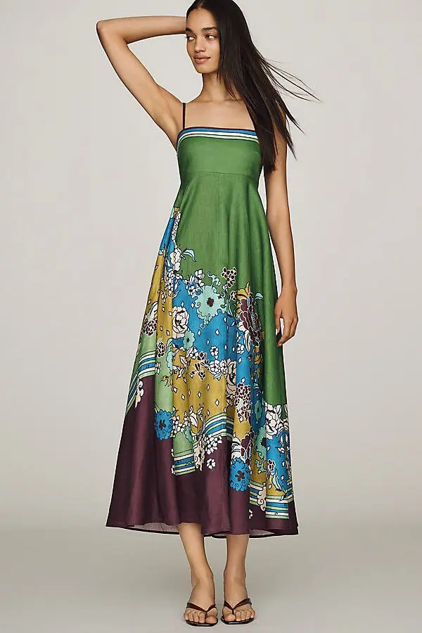 ALEMAIS Nanci Len Midi Dress