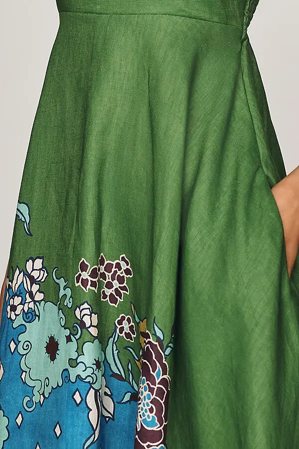 ALEMAIS Nanci Len Midi Dress