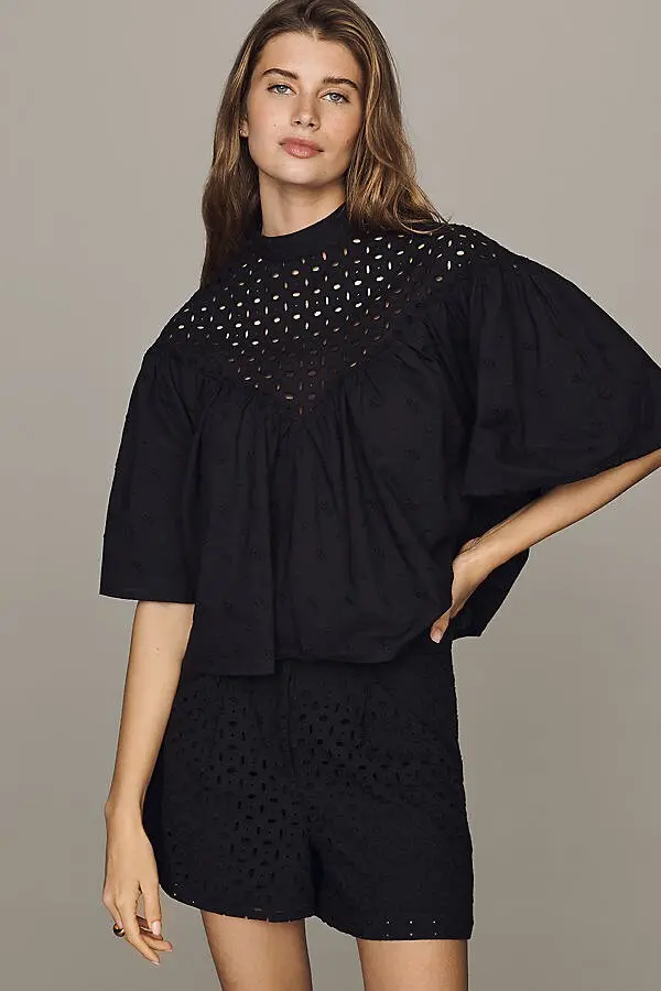 BISHOP + YOUNG Willow Cotton Eyelet Top
