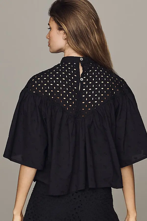 BISHOP + YOUNG Willow Cotton Eyelet Top