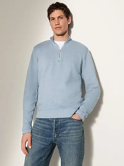 Overland Denton Cotton-blend Half-zip Sweater