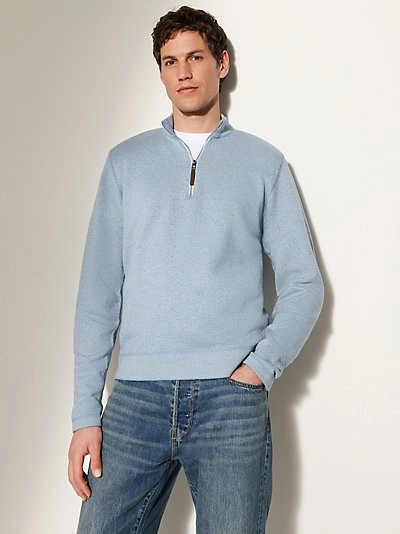 Overland Denton Cotton-blend Half-zip Sweater