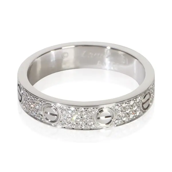Cartier White Gold Diamond Small Model Love Ring - White_gold