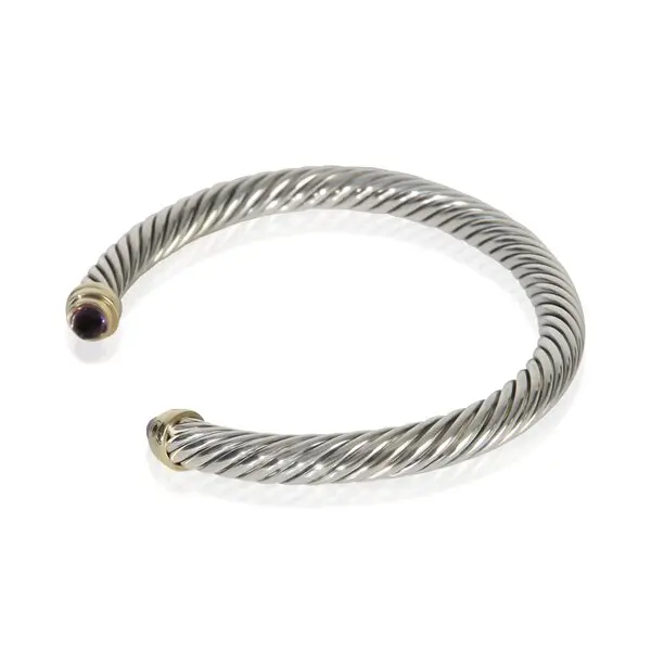 David Yurman Sterling Silver Amethyst Cable Classic Bracelet