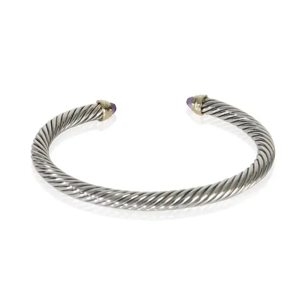 David Yurman Sterling Silver Amethyst Cable Classic Bracelet