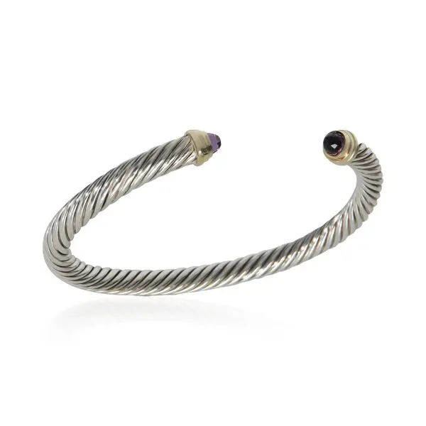 David Yurman Sterling Silver Amethyst Cable Classic Bracelet