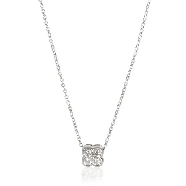 Tiffany & Co. Sterling Silver Diamond Lace Pendant Necklace - Sterling_silver