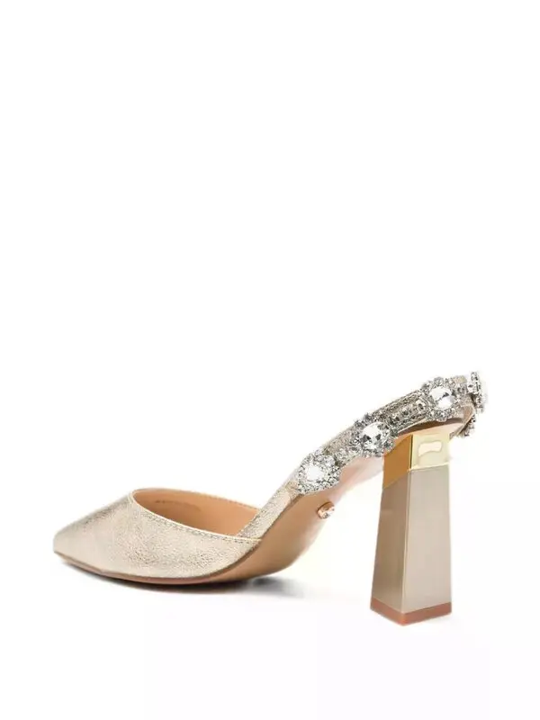 TWENTY FOURHAITCH Crystal-embellished Slingback Heeled Pumps