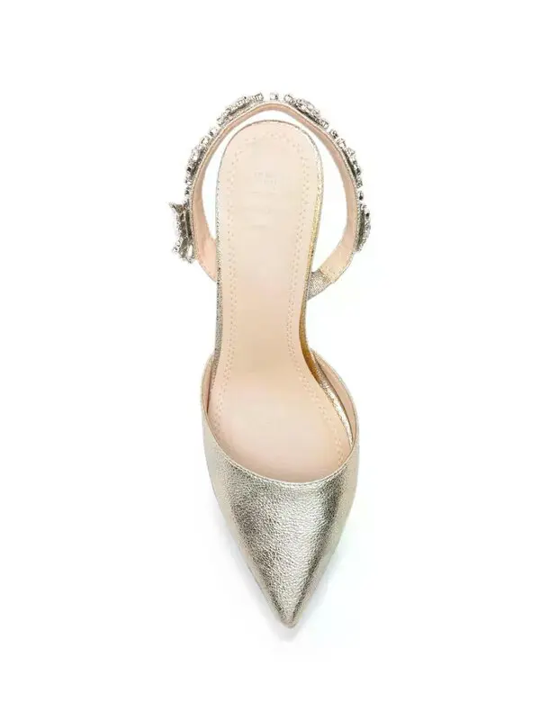 TWENTY FOURHAITCH Crystal-embellished Slingback Heeled Pumps