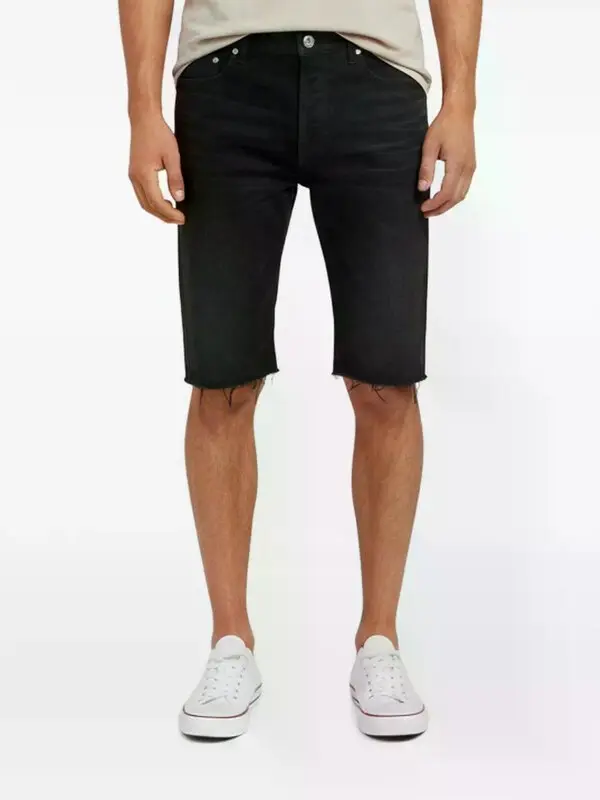 Saint Laurent Cotton Bermuda Shorts With Raw Hem