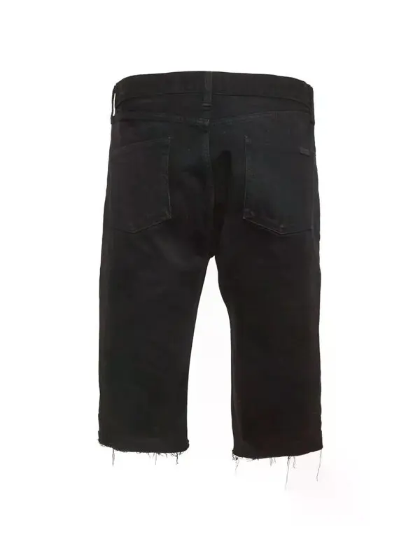 Saint Laurent Cotton Bermuda Shorts With Raw Hem