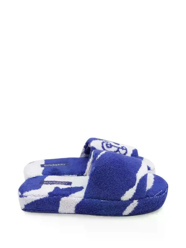 Burberry Towelling Slippers With Graphic Print