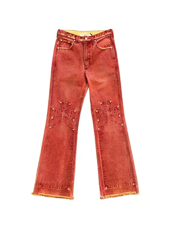 SEKRIT Chopper Studded Fla Jeans
