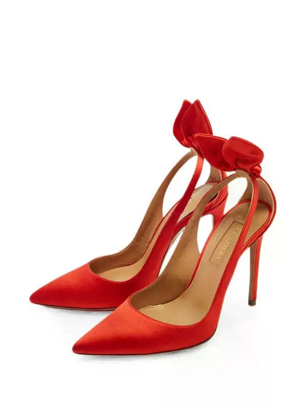 AQUAZZURA Bow Tie Heeled Pumps - Red