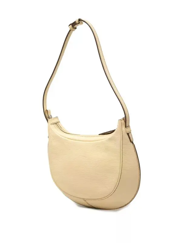 Loewe Embossed Leather Logo Hobo Bag - White